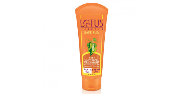 Lotus Spf-40 3 In 1 Matte Look Daily Sunblock Cream 50 gm : Buy Lotus ...